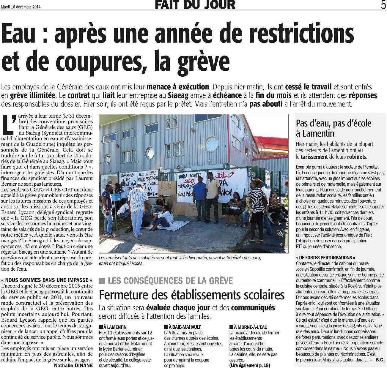Coupures d’eau, eau non potable en Guadeloupe au moins jusqu'en 2015 ... Coupures d’eau, eau non potable en Guadeloupe au moins jusqu'en 2015 ...